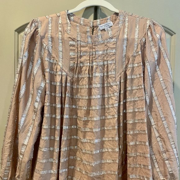 Current Air | Tops | Current Air Blush And Metallic Blousetop | Poshmark